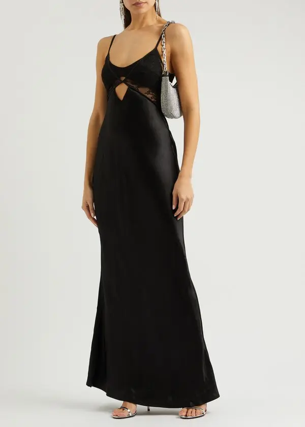 Bec & Bridge Nora Lace And Satin Maxi Dress In Black - 50% Off |  Editorialist