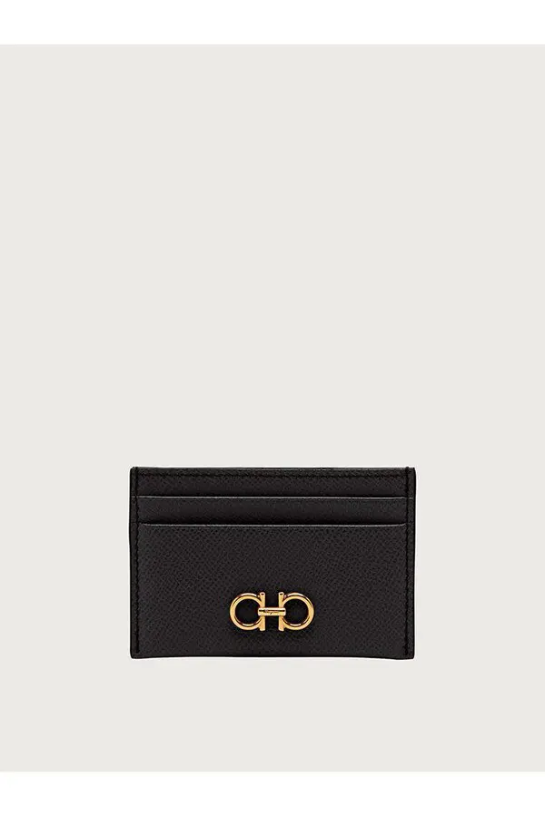 FERRAGAMO Gancini Card Holder - Black
