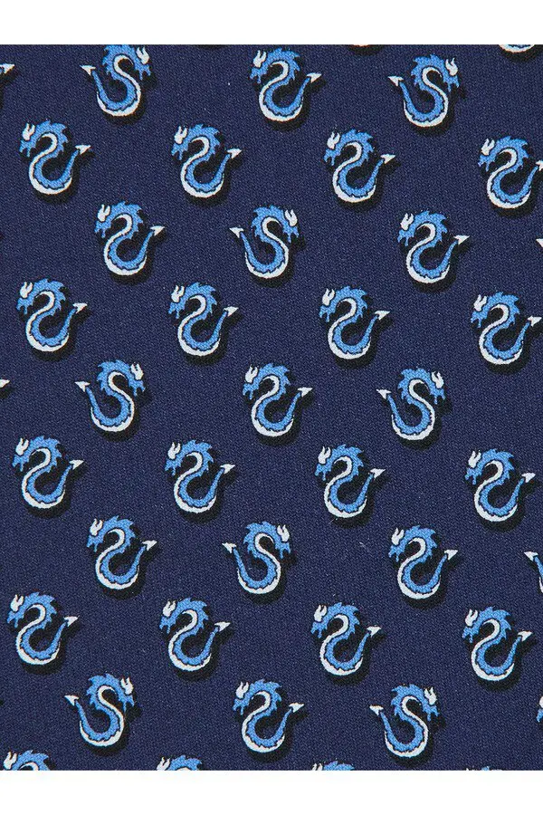 FERRAGAMO Dragon Print Silk Tie