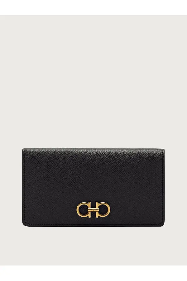 FERRAGAMO Gancini Continental Wallet - Black