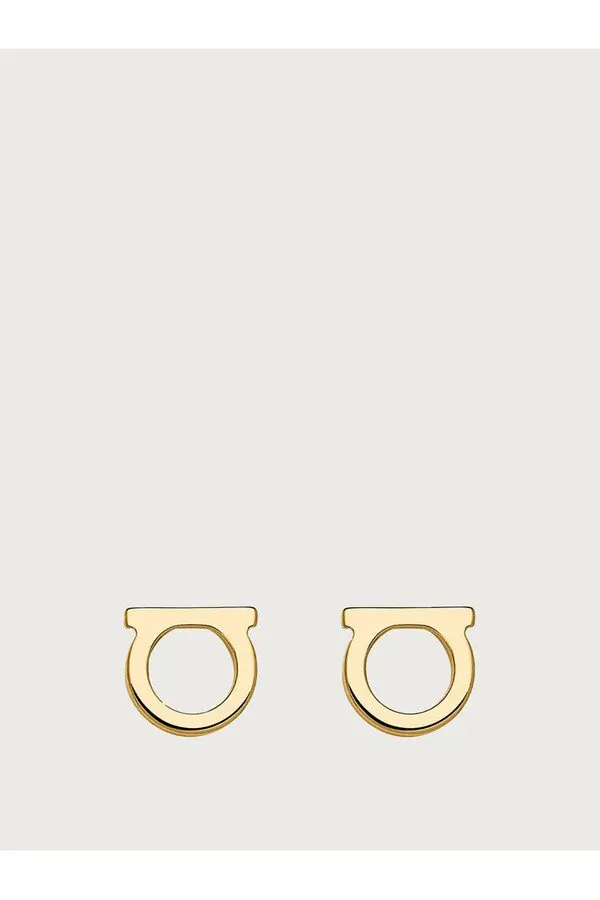 FERRAGAMO Gancini Stud Earrings - Gold
