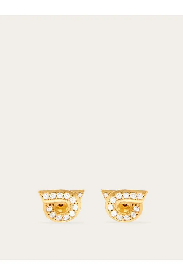 FERRAGAMO Gancini Stud Earrings - Gold
