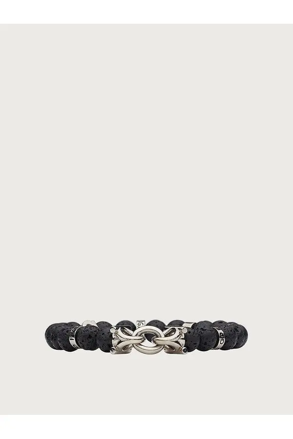 FERRAGAMO Elasticated Bracelet With Gancini Detail - Black
