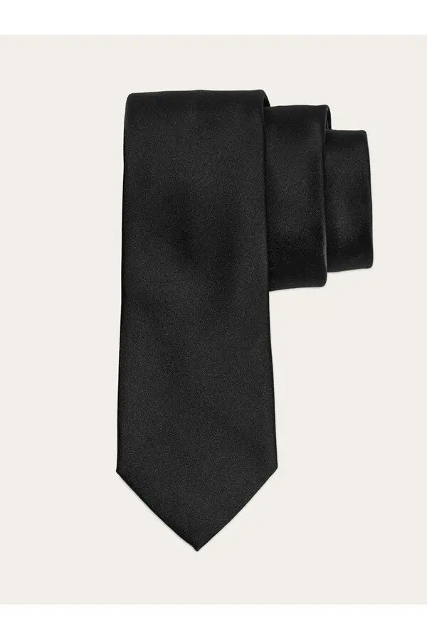 FERRAGAMO Silk Neck Tie - Black