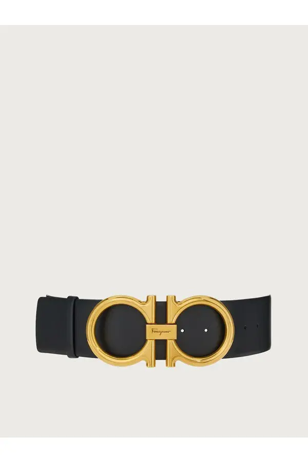 FERRAGAMO High-waist Gancini Leather Belt - Black