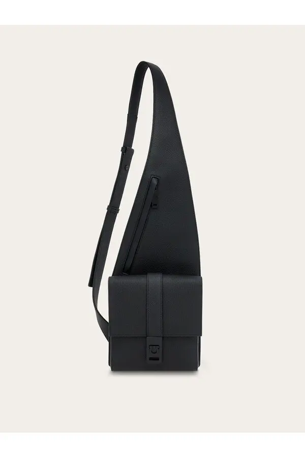 FERRAGAMO Sling Bag With Gancini Buckle - Black