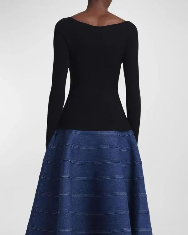 Altuzarra Lee Boat-neck Long-sleeve Cashmere Sweater - Black