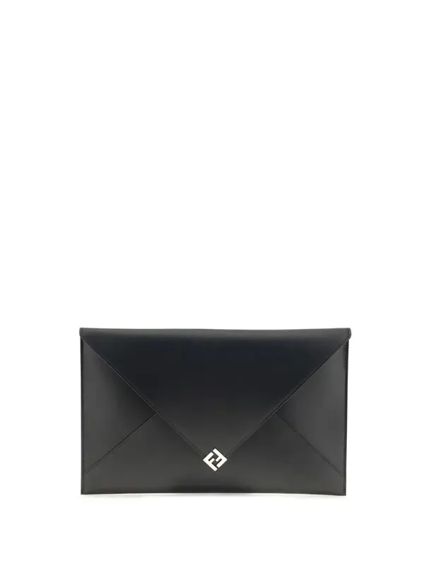 Fendi Large Ff Pouch - Black