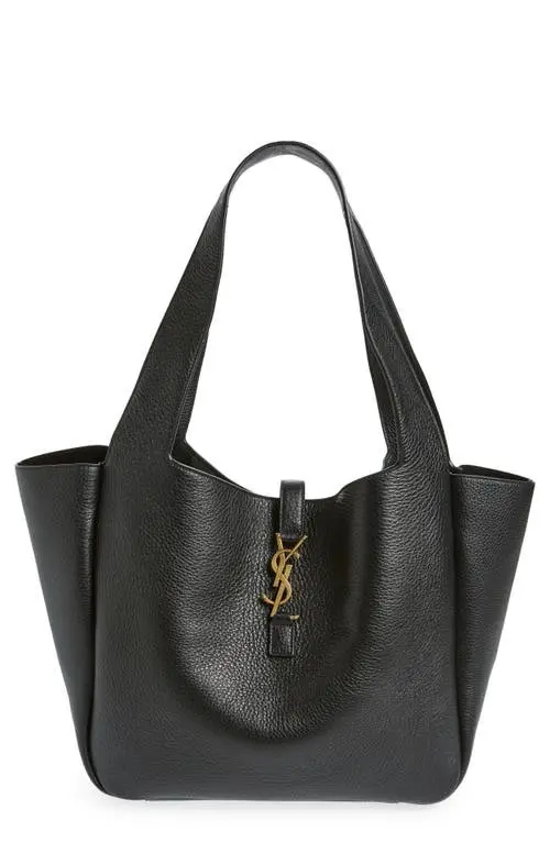 Saint Laurent Bea Deerskin Leather Tote - Nero