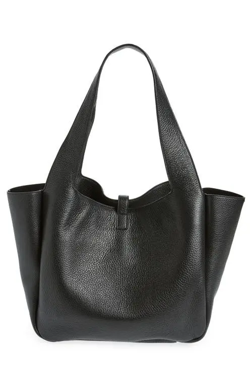 Saint Laurent Bea Deerskin Leather Tote - Nero