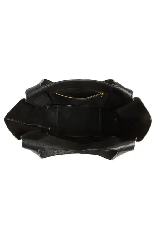 Saint Laurent Bea Deerskin Leather Tote - Nero
