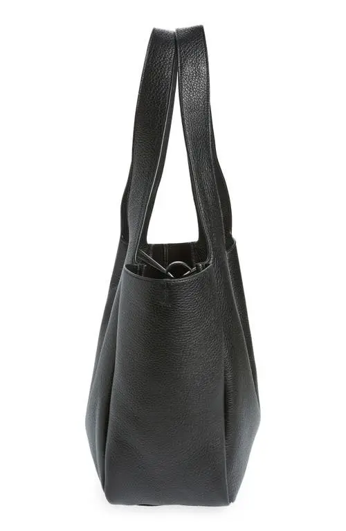 Saint Laurent Bea Deerskin Leather Tote - Nero