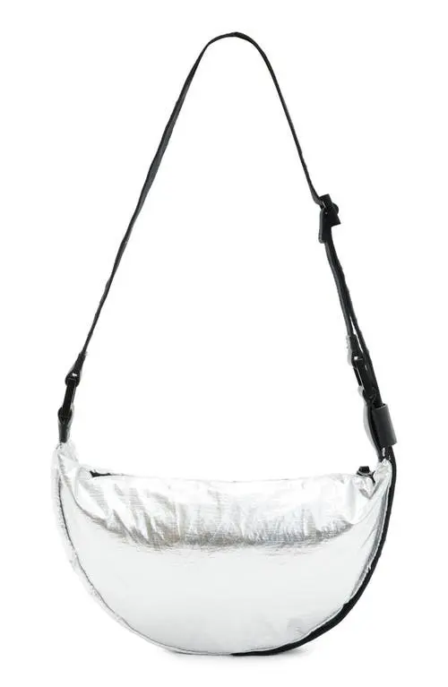 ALLSAINTS Half Moon Crossbody Bag - Silver
