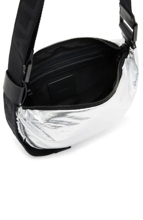 ALLSAINTS Half Moon Crossbody Bag - Silver