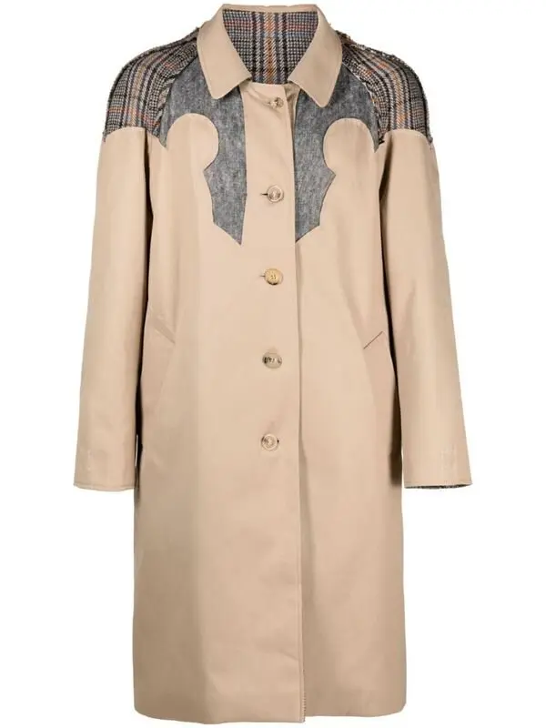 Maison Margiela Pendleton' Reversible Trench Coat In Multicolor