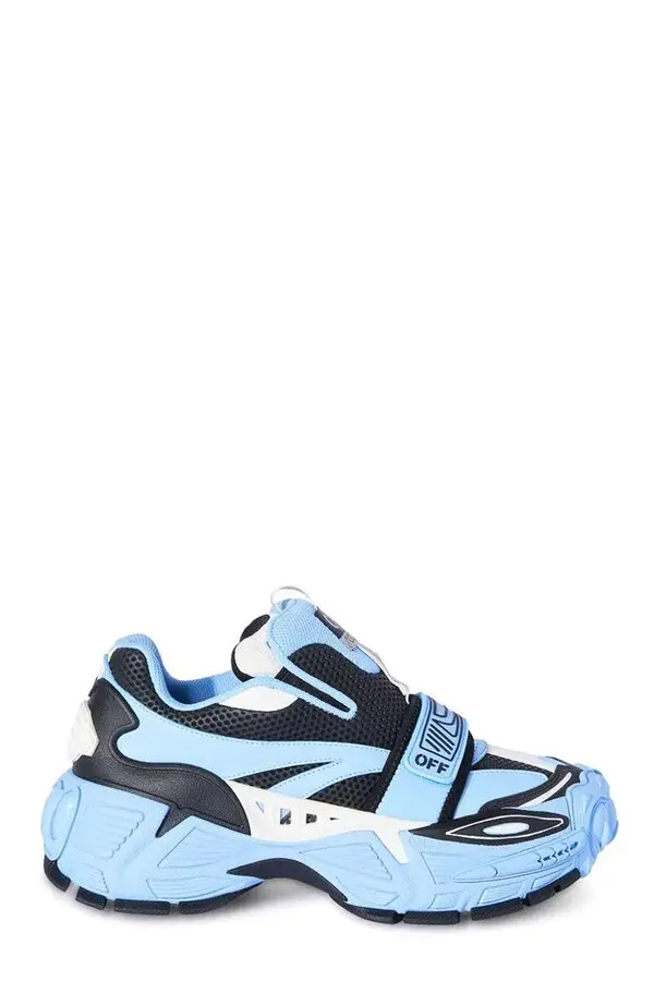 Off-White Leather Low Top Sneakers - Blue