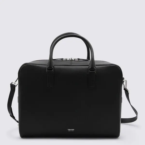 TOM FORD Leather Top Handle Bag - Black