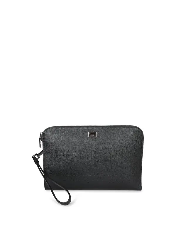 Dolce & Gabbana Calfskin Leather Pouch - Black