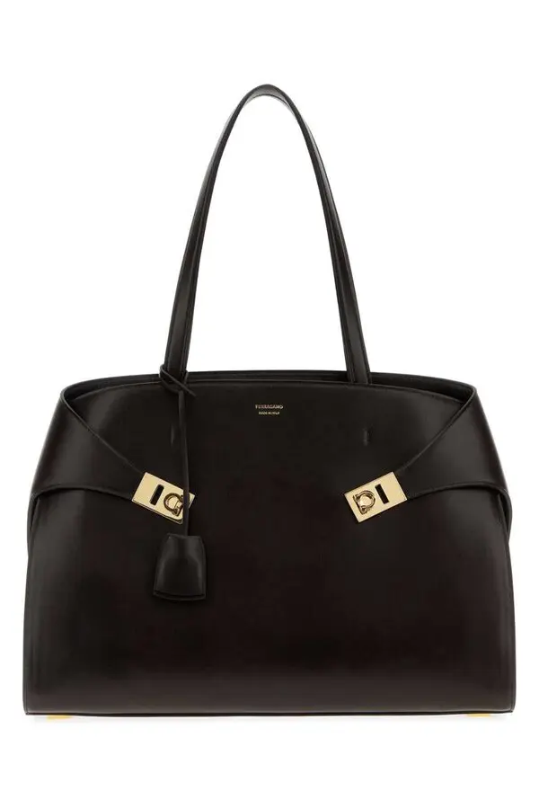 FERRAGAMO Hug Shopping Bag - Black