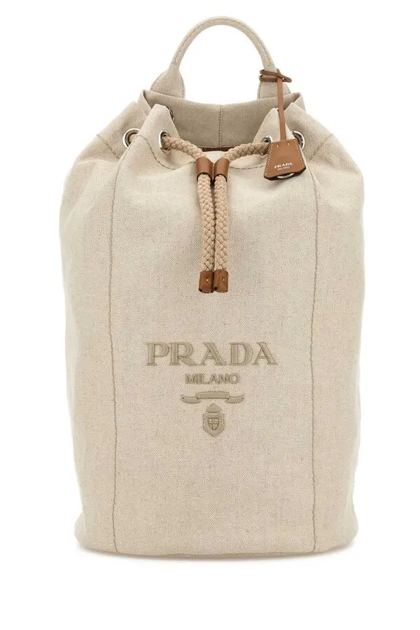Prada Canvas Backpack - Beige O Tan