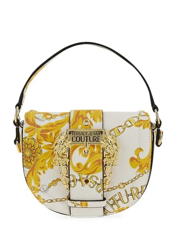 VERSACE JEANS COUTURE ショルダーバッグ ホワイト バロック Versace Jeans Couture baroque-buckle Satchel Bag | White | FARFETCH JO