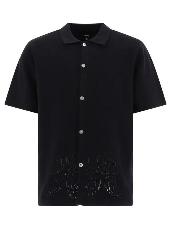 StüSsy Perforated Swirl Knit' Shirt In Black - 33% Off | Editorialist