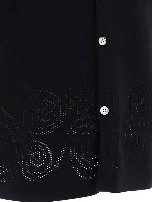 StüSsy Perforated Swirl Knit' Shirt In Black - 33% Off | Editorialist