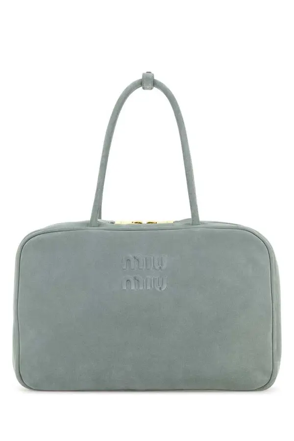 Miu Miu Embroidered Fabric Handbag - Blue