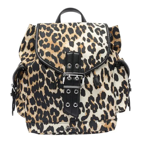 GANNI Leopard Print Backpack - Multicolour