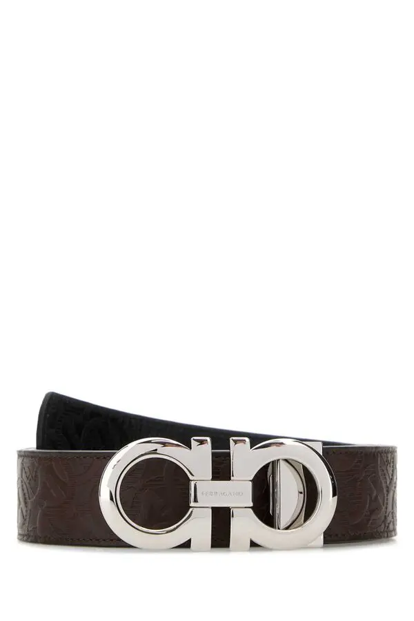 FERRAGAMO Reversible Leather Belt - Brown