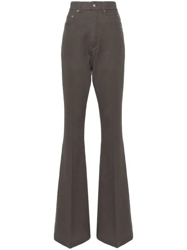 Rick Owens Pressed-crease High-waist Trousers - Brown