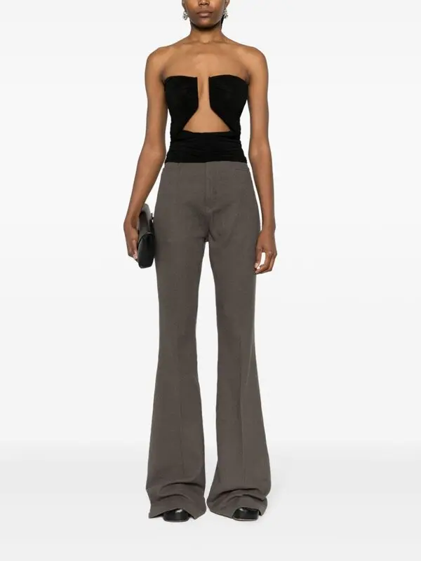 Rick Owens Pressed-crease High-waist Trousers - Brown