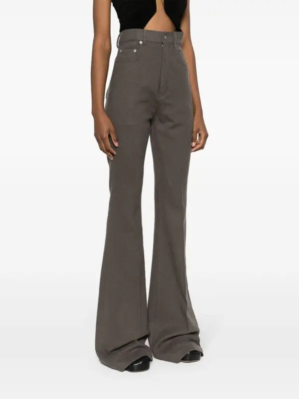 Rick Owens Pressed-crease High-waist Trousers - Brown