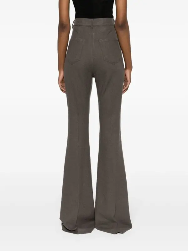 Rick Owens Pressed-crease High-waist Trousers - Brown