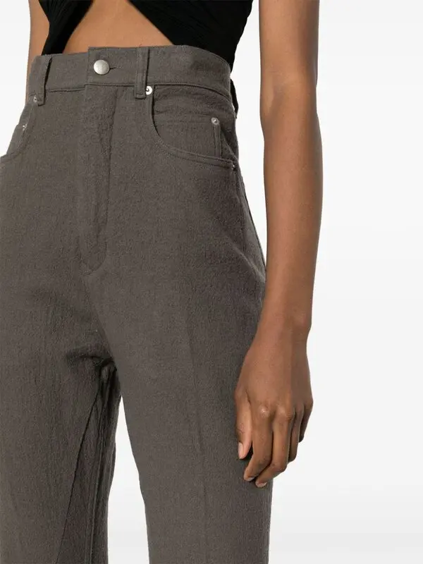 Rick Owens Pressed-crease High-waist Trousers - Brown