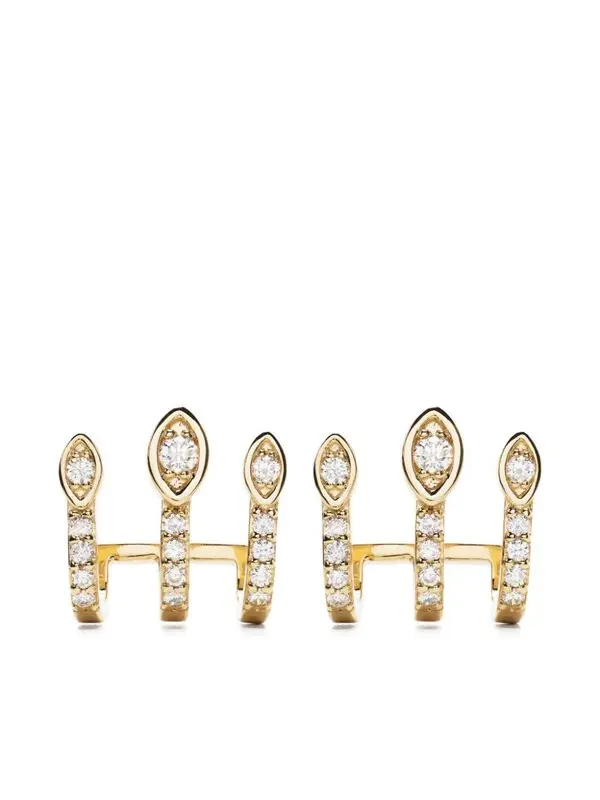 SYDNEY EVAN 14kt Diamond Triple Bar Earrings - Gold