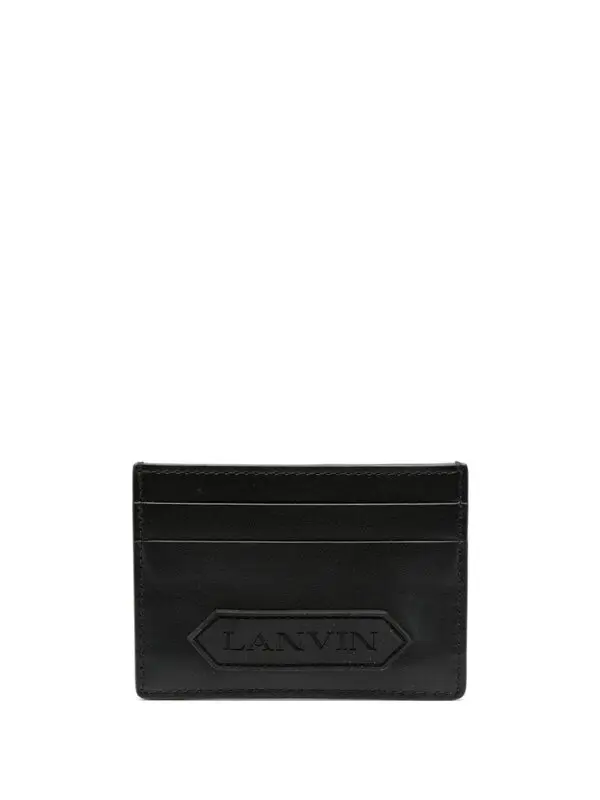 LANVIN Logo-patch Leather Cardholder - Black