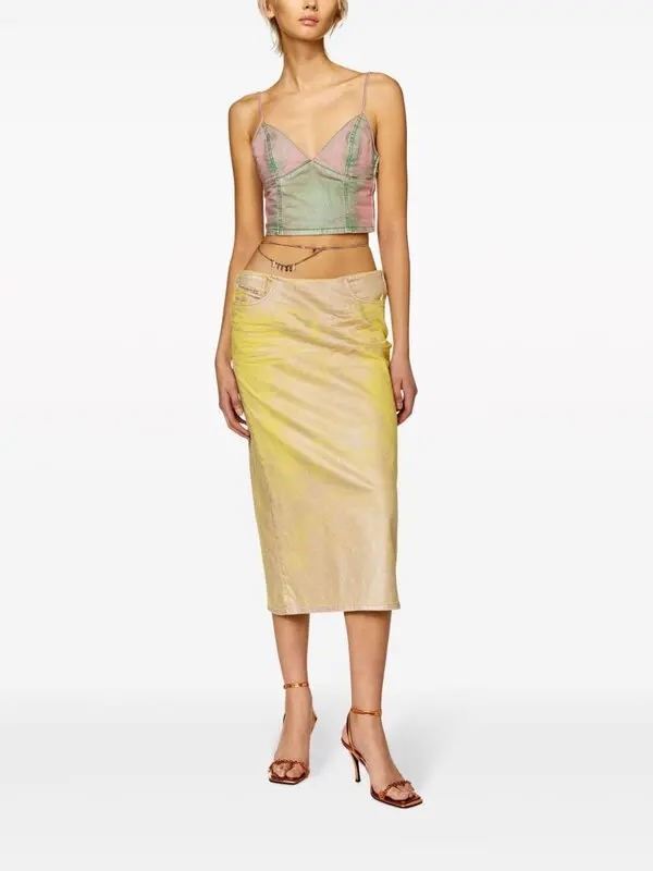 DIESEL® De-fulvy-s Denim Cropped Top - Green