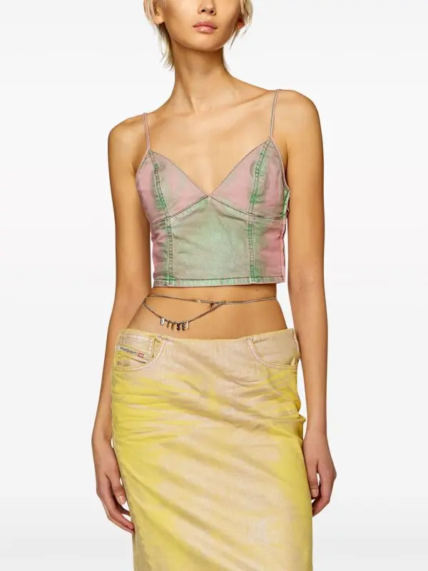 DIESEL® De-fulvy-s Denim Cropped Top - Green