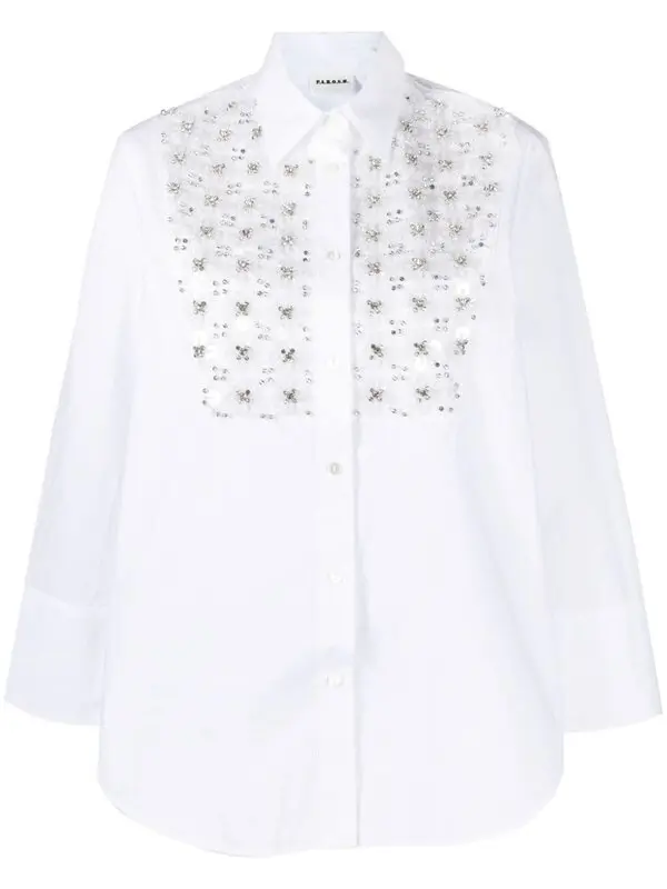 P.a.r.o.s.h Sequin-embellished Poplin Shirt