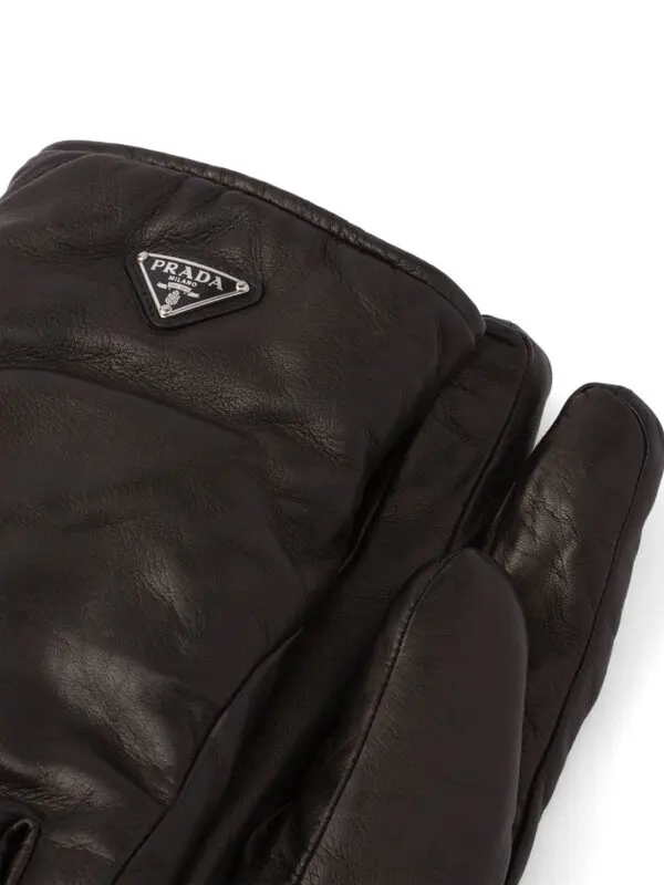 Prada Triangle-logo Leather Gloves