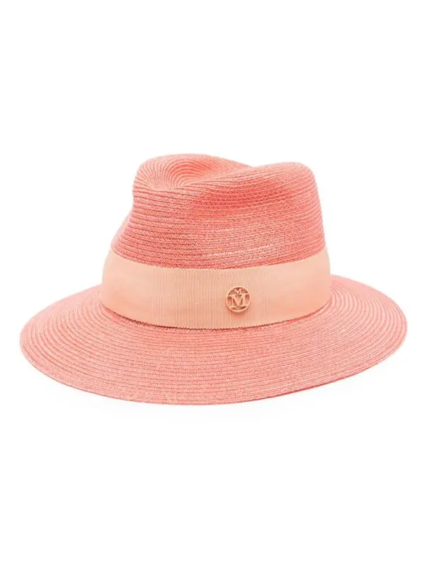 MAISON MICHEL Henrietta Interwoven Fedora Hat - Orange