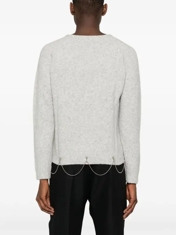 Random Identities Crystal-embellished Wool-blend Jumper