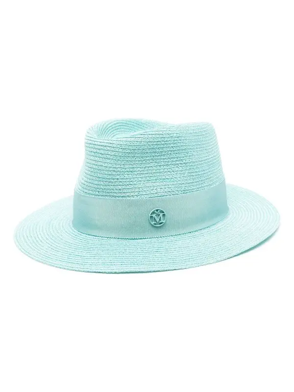 MAISON MICHEL André Interwoven Fedora Hat - Blue