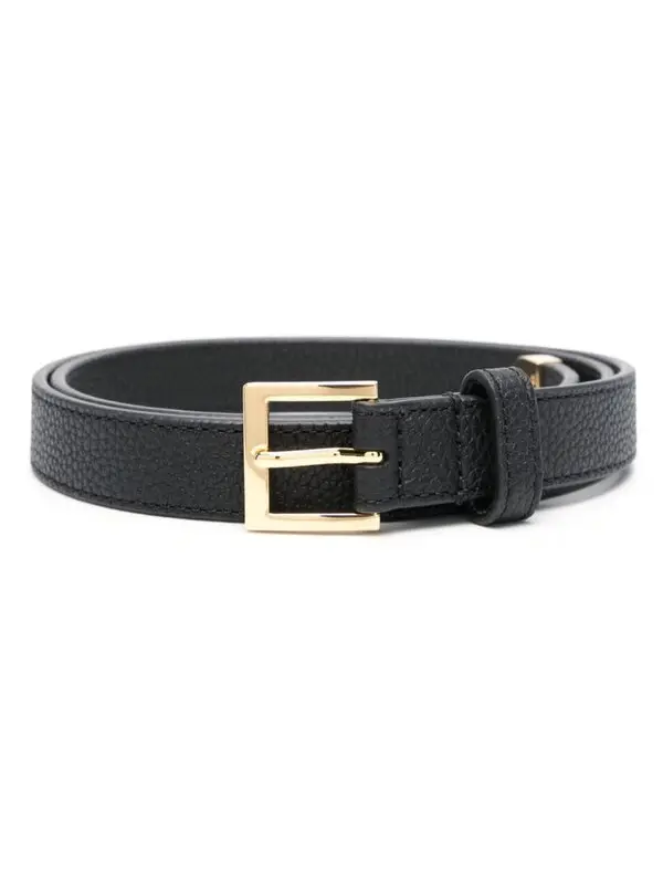 Ralph Lauren Logo-engraved Leather Belt - Black