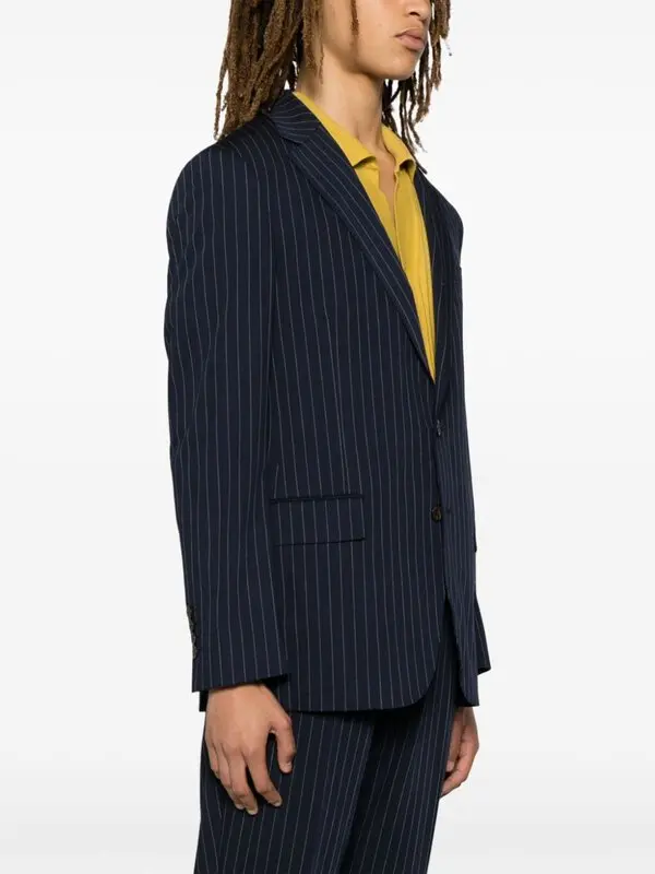 Polo Ralph Lauren Logo-patch Pinstripe Blazer