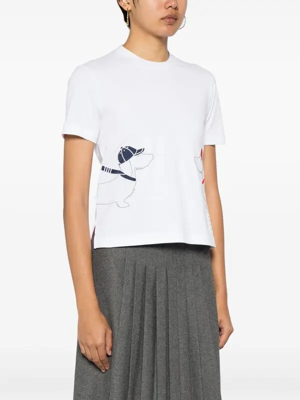 Thom Browne Dog-embroidered T-shirt