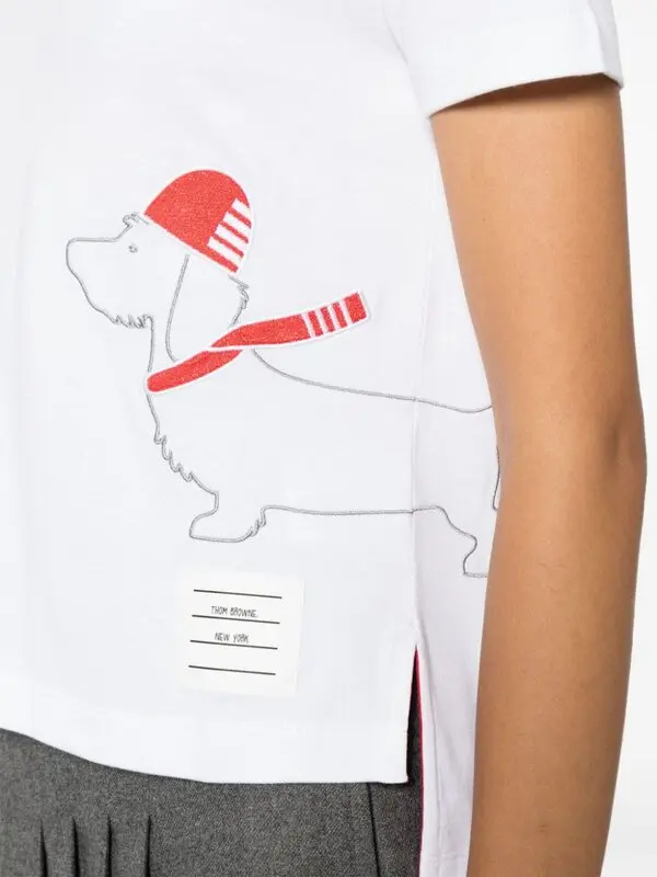 Thom Browne Dog-embroidered T-shirt