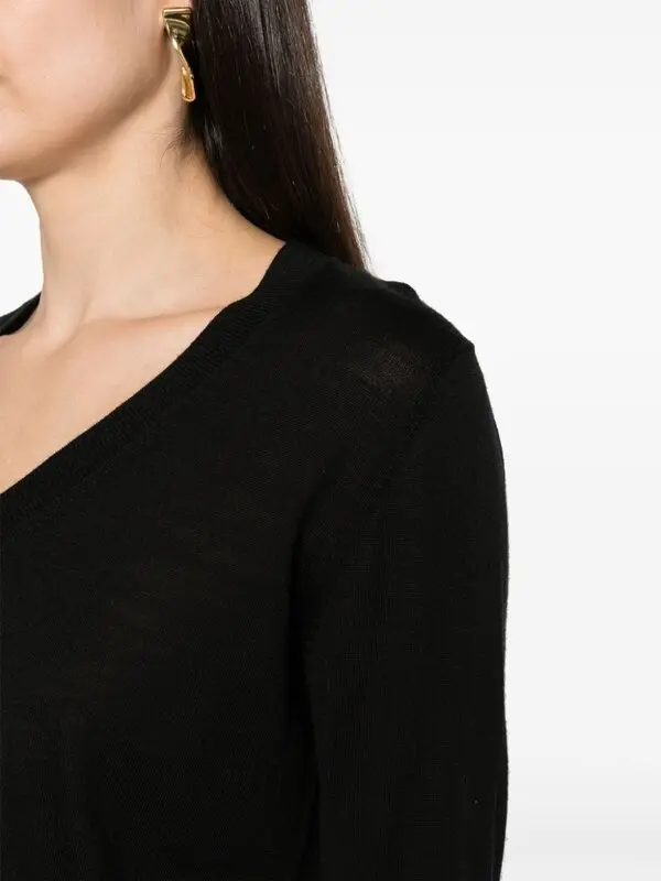 P.a.r.o.s.h Fine-knit V-neck Top - Black