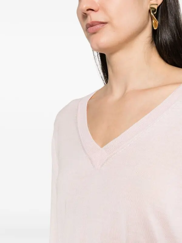 P.a.r.o.s.h Fine-knit V-neck Top - Pink